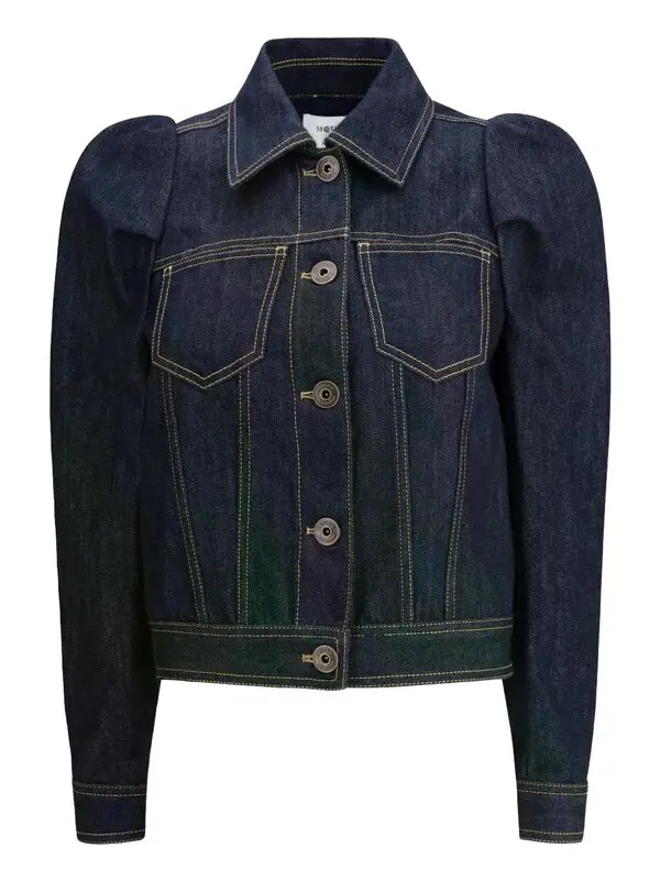 Alexander McQueen Pinched-shoulder Denim Jacket - Blue