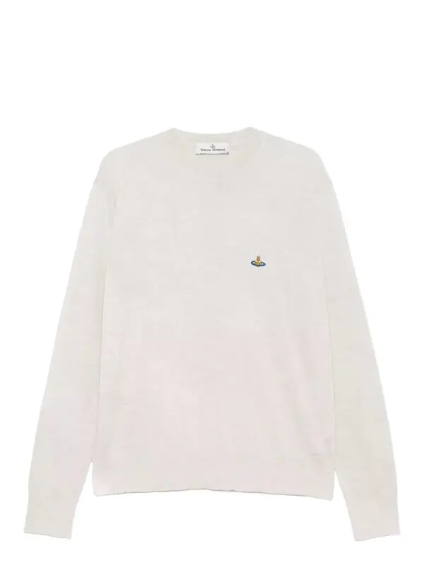 VIVIENNE WESTWOOD Orb-embellished Crew-neck Sweater - Grey