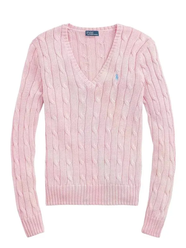 Polo Ralph Lauren Cable-knit V-neck Sweater - Pink