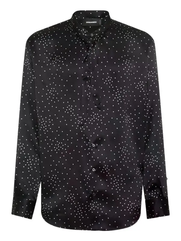 Dsquared2 Polka Dot-print Satin Shirt - Black