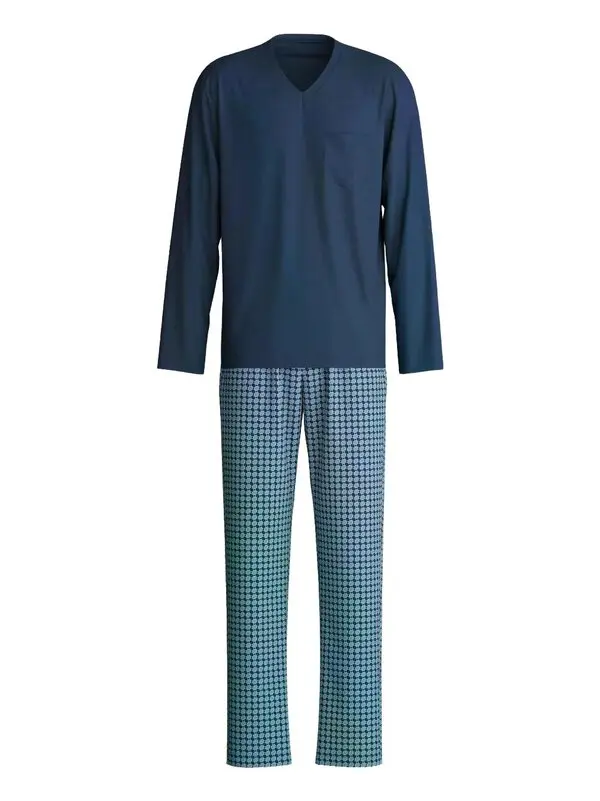 CALIDA V-neck Patterned Pyjamas - Blue