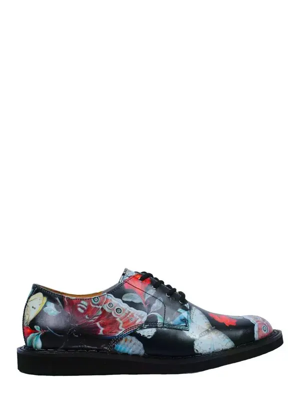 GEORGE COX Butterfly-print Derby Shoes - Black