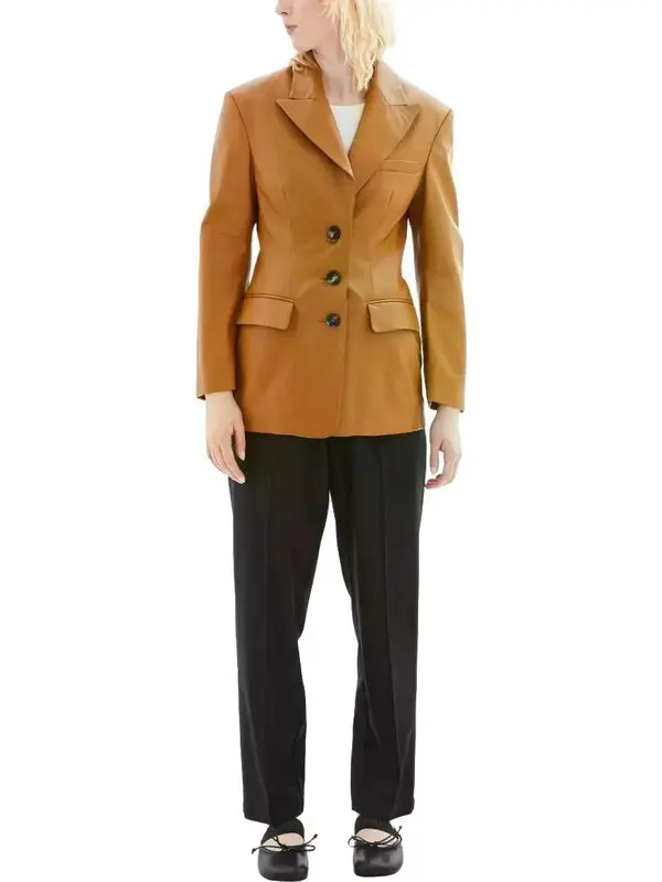 Marni Button-fastening Leather Jacket - Brown