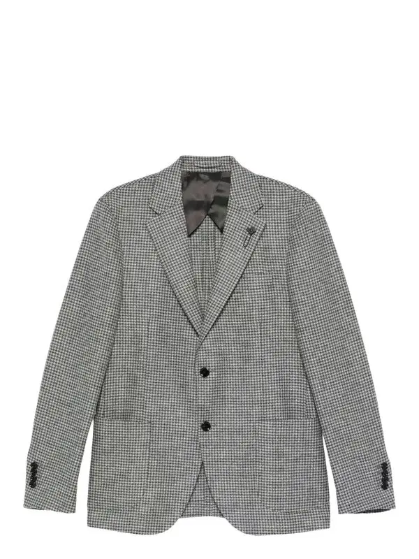 LARDINI Houndstooth Blazer - Grey