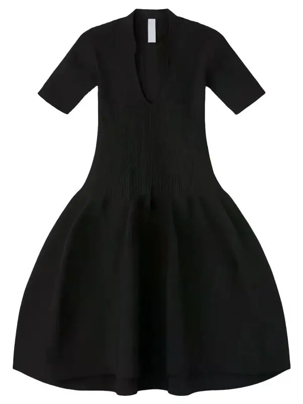 CFCL Stand-up Collar Dress - Black
