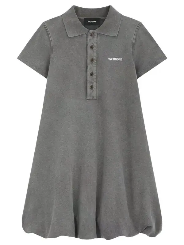 We11Done Logo-embroidered Polo Dress - Grey