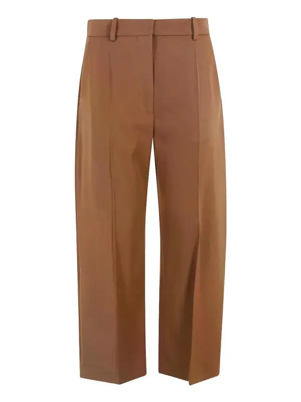 Marni Pleated Cropped Trousers - Brown