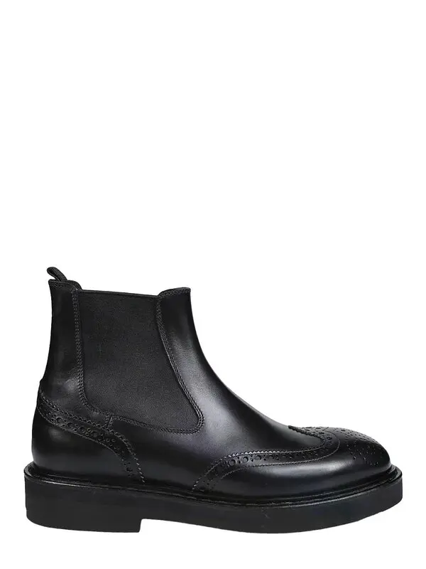 Premiata Elastic-panel Wingtip Boots - Black