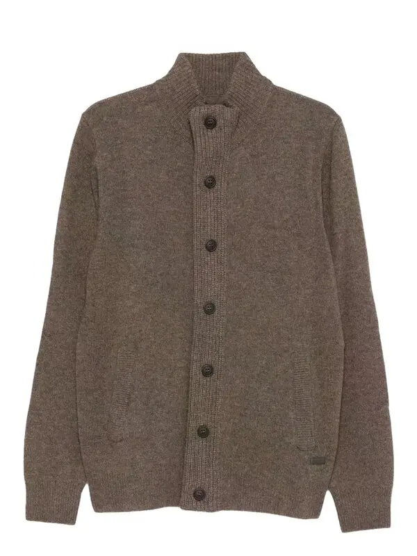 Barbour High-neck Wool Cardigan - Brown