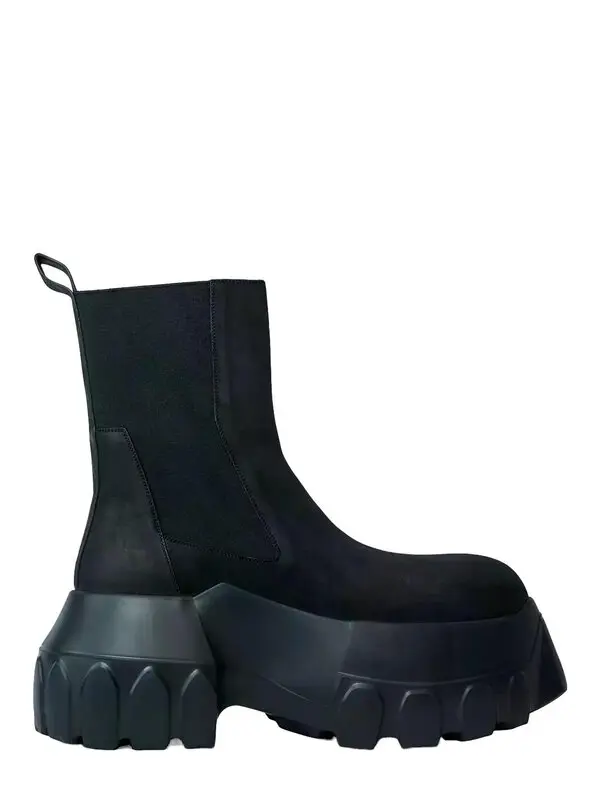 Rick Owens Elasticated Panelled Boots - Black