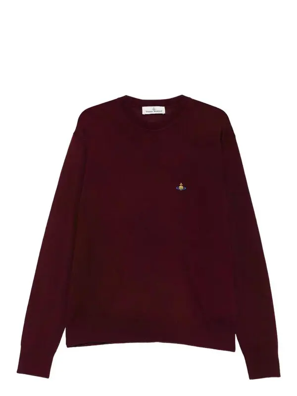 VIVIENNE WESTWOOD Orb-embellished Crew-neck Sweater - Red