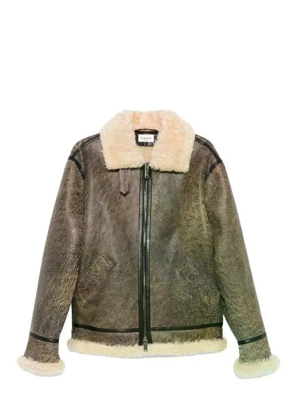 P.a.r.o.s.h Shearling Zip-front Leather Jacket - Brown