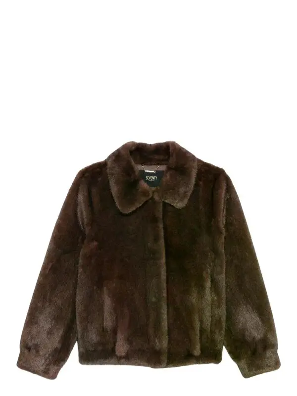 Seventy Notched-collar Faux-fur Jacket - Brown