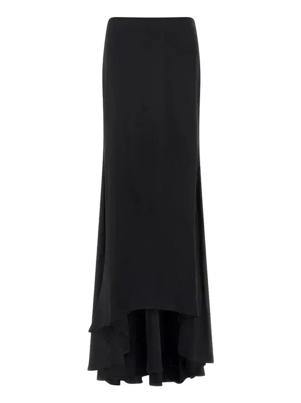 ARMARIUM Satin Asymmetrical Skirt - Black