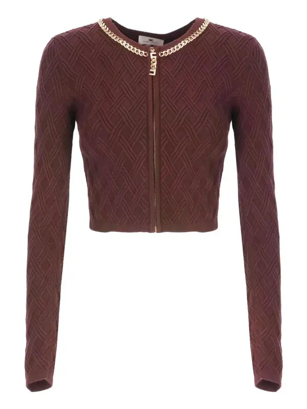 Elisabetta Franchi Cropped Zip-up Sweater - Red