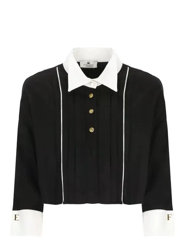Elisabetta Franchi Cropped Button-down Shirt - Black