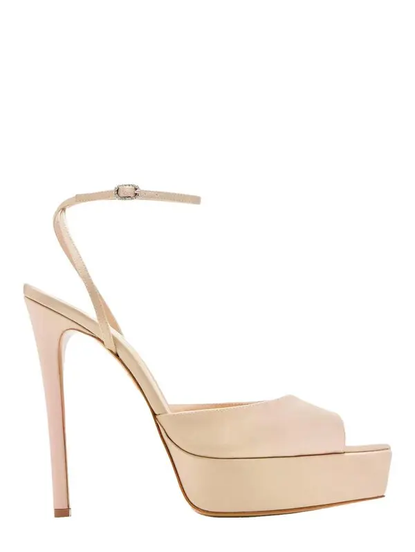 ANDREA WAZEN 140mm Loulou Platform Peep-toe Sandals - Neutrals