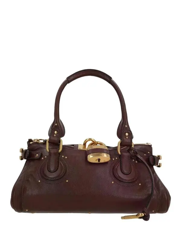 Chloé Paddington Padlock Studded Tote - Brown