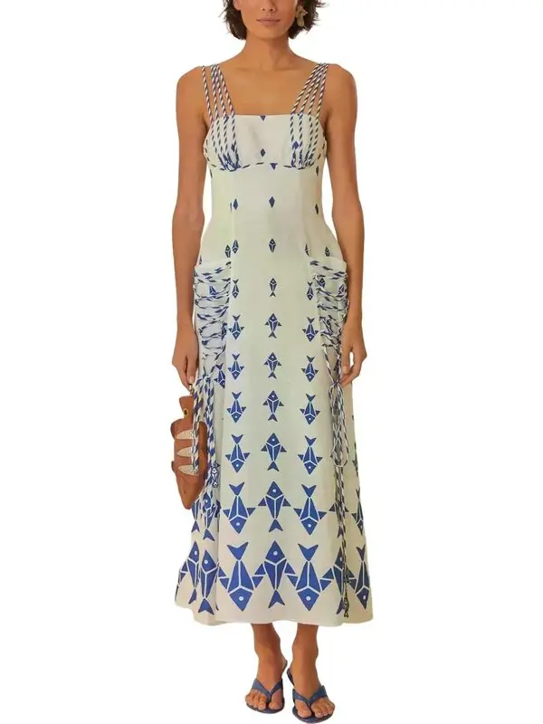 Farm Rio Fish-print Dress - White