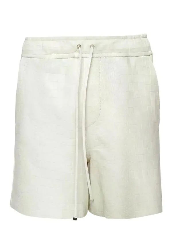 Amiri Leather Shorts - White
