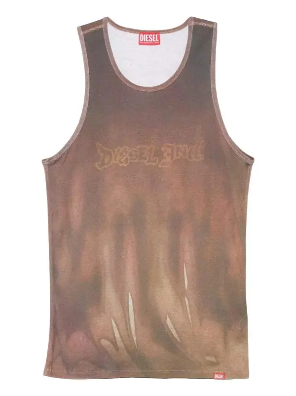 Diesel Logo-print Sleeveless Vest - Brown