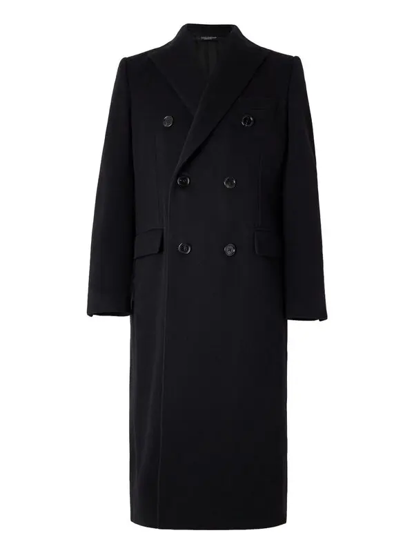 Dolce & Gabbana Wool And Cashmere-blend Overcoat - Black