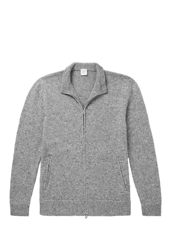 Eleventy Wool-blend Zip-up Cardigan - Gray