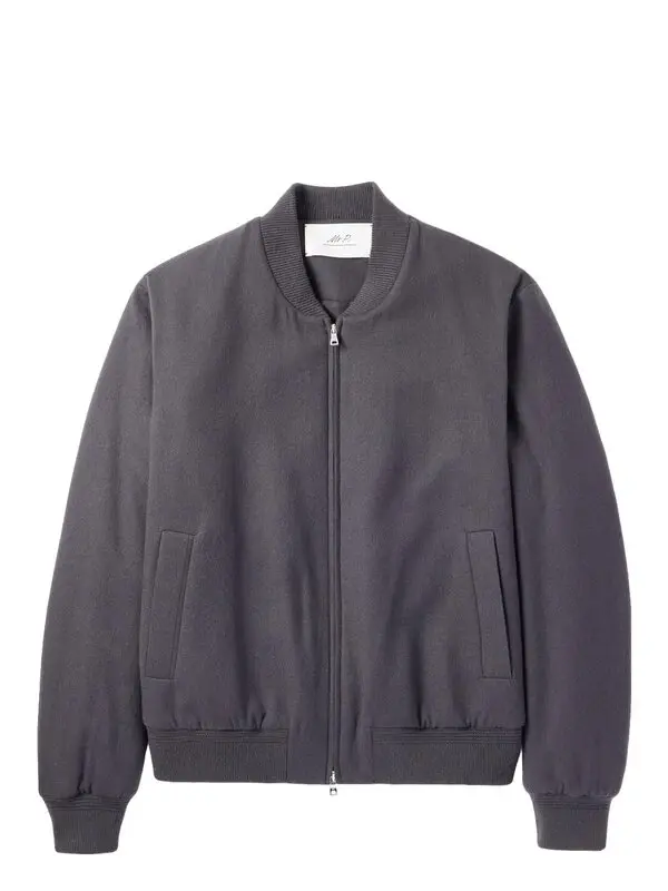 Mr P. Padded Cashmere-blend Bomber Jacket - Gray