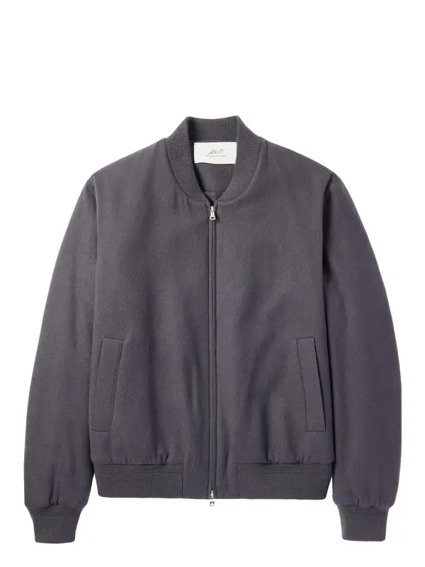 Mr P. Padded Cashmere-blend Bomber Jacket - Gray