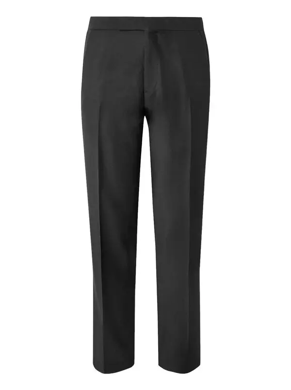 Mr P. Mike Straight-leg Wool, Mohair And Silk-blend Twill Tuxedo Trousers - Black
