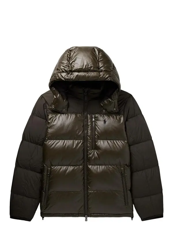 Polo Ralph Lauren The Gorham Twill-trimmed Quilted Glossed-shell Hooded Down Jacket - Green