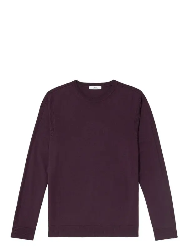 Mr P. Rib-detailed Merino Wool Sweater - Purple
