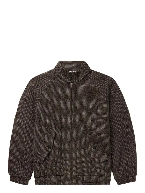 Auralee Wool, Alpaca And Silk-blend Tweed Bomber Jacket - Brown