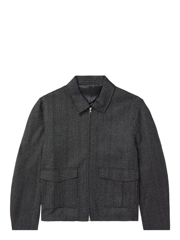 Mr P. Wool-herringbone Blouson Jacket - Gray