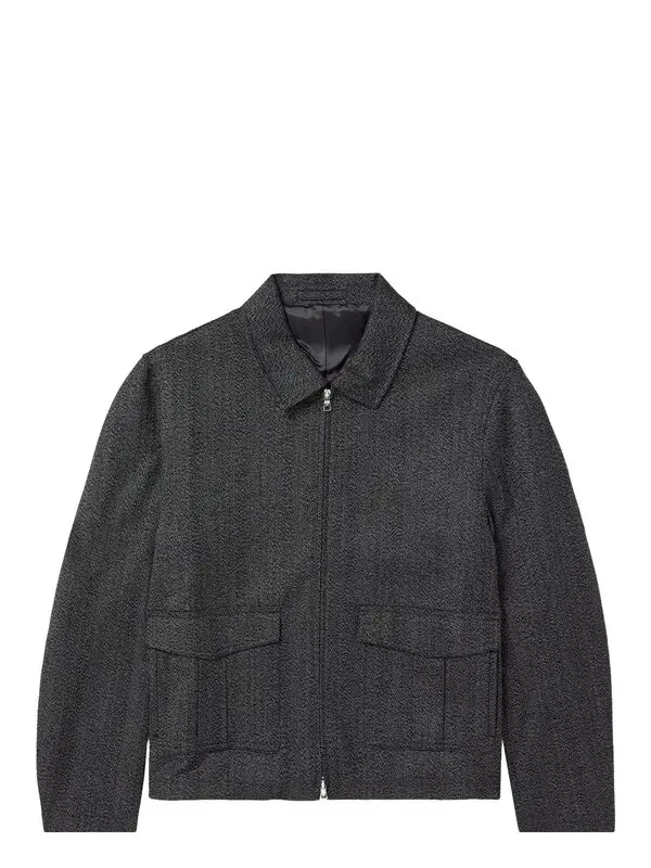 Mr P. Wool-herringbone Blouson Jacket - Gray
