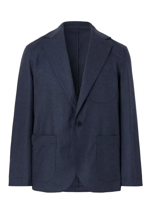 STOFFA Wool-flannel Suit Jacket - Blue