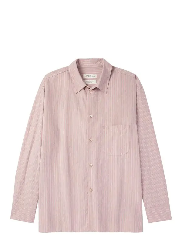 A KIND OF GUISE Gusto Striped Cotton-poplin Shirt - Pink