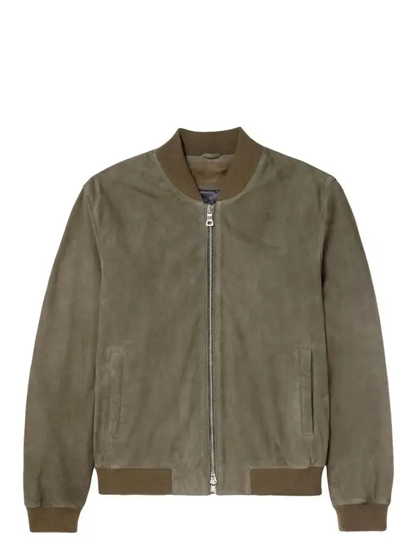 Mr P. Suede Bomber Jacket - Green