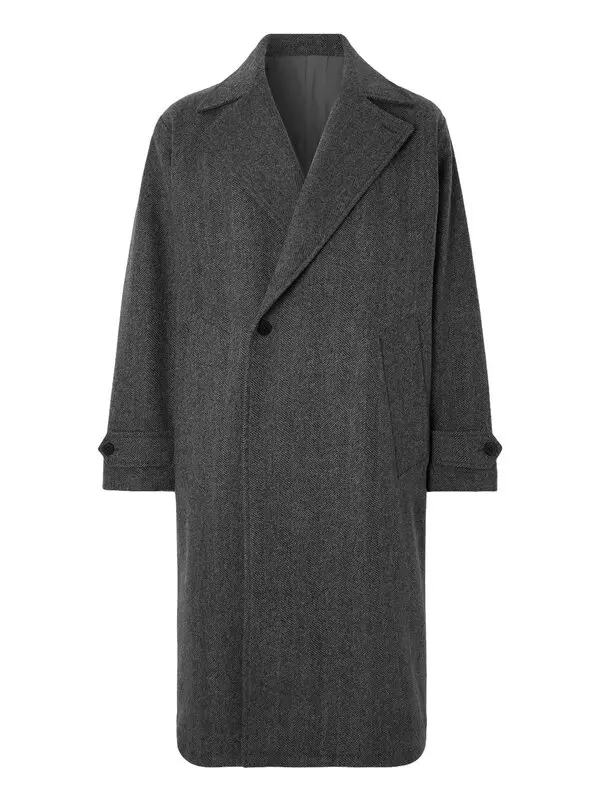 STOFFA Asymmetric Wool Overcoat - Gray