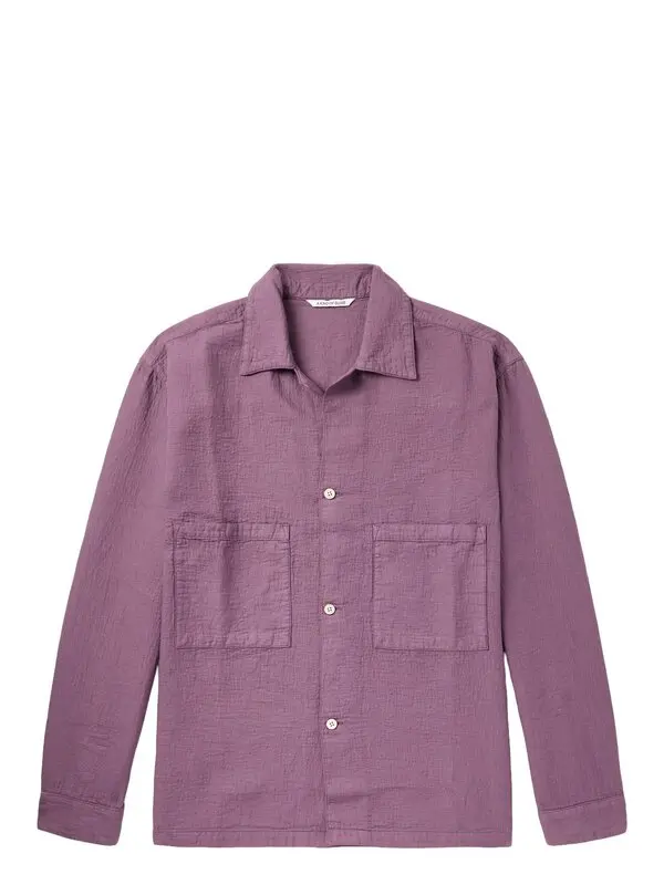 A KIND OF GUISE Sayan Garment-dyed Crinkled Cotton Overshirt - Purple
