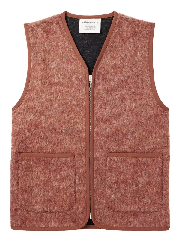 A KIND OF GUISE Valur Brushed Virgin Wool-blend Gilet - Brown