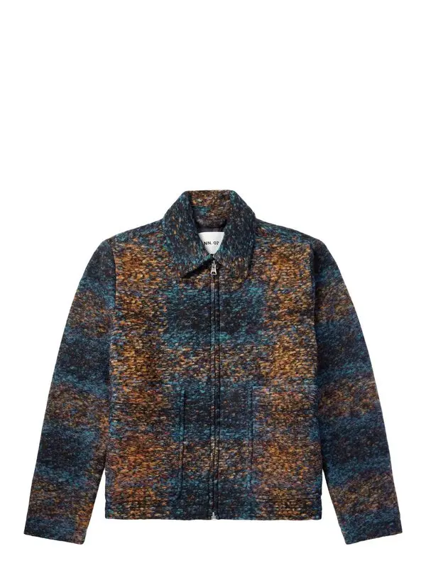 Nn07 Gael Wool-blend Jacquard Jacket - Blue