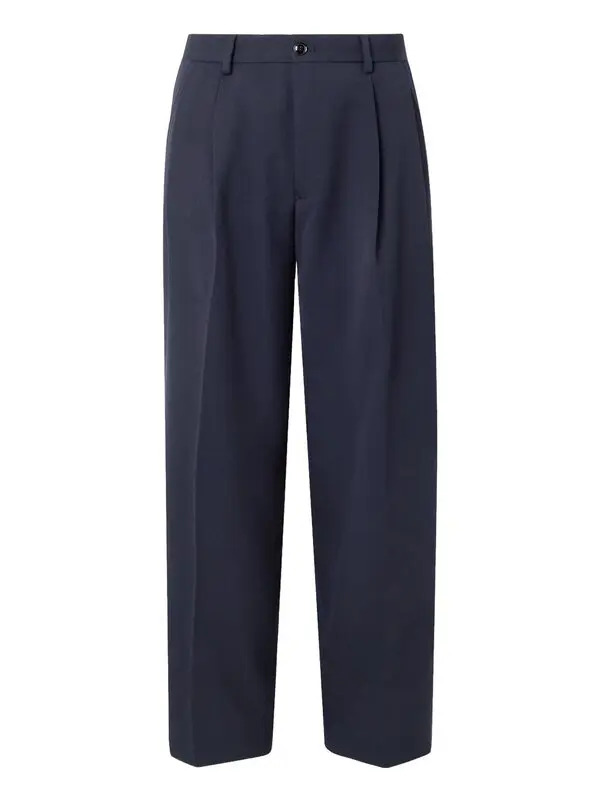 Nn07 Justin 10002 Straight-leg Pleated Wool-blend Twill Trousers - Blue