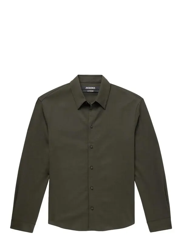 Jacquemus Mondani Virgin Wool-blend Twill Shirt - Green