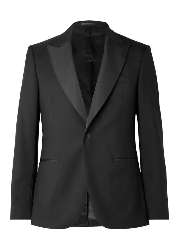 Mr P. Slim-fit Satin-trimmed Wool Tuxedo Jacket - Black