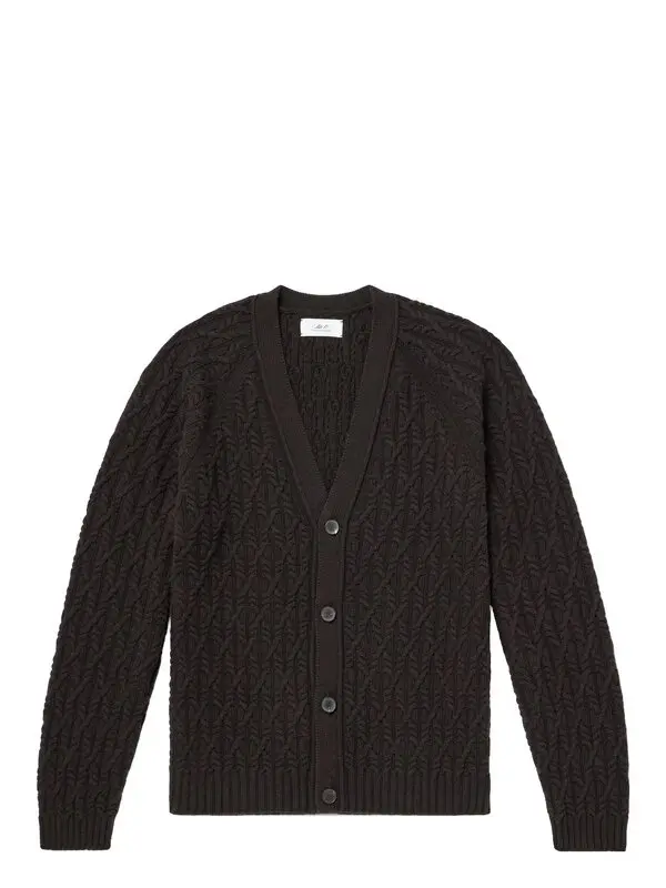 Mr P. Cable-knit Wool Cardigan - Brown