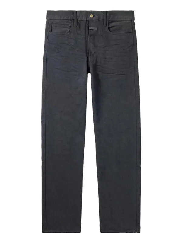 Fear Of God Straight-leg Logo-appliquéd Jeans - Black
