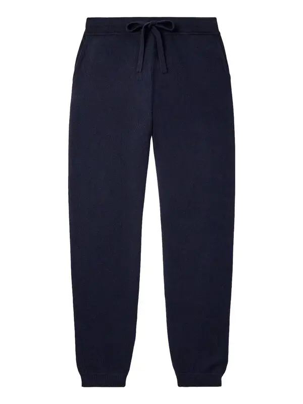 ALLUDE Tapered Wool And Cashmere-blend Sweatpants - Blue