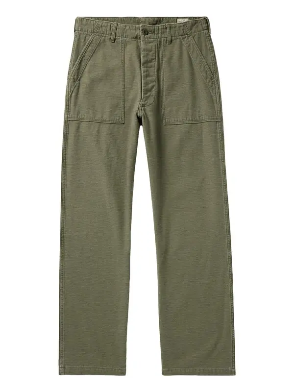ORSLOW Fatigue Straight-leg Cotton-sateen Trousers - Green