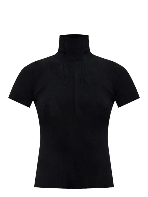 Max Mara Ribbed Turtleneck Top - Black
